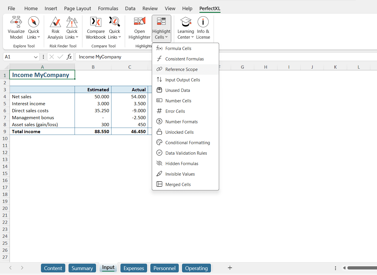 Separate Input Calculations And Output Perfectxl 0925