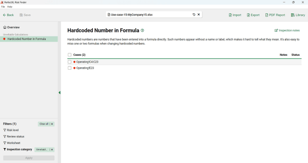 Detect hardcoded numbers in formulas // PerfectXL